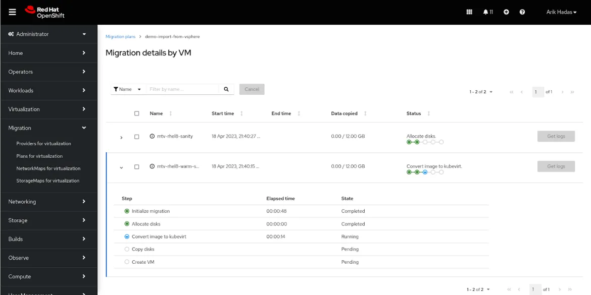 Migrate your virtual machines to OpenShift Virtualization using ...